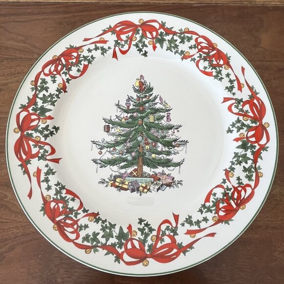 Spode | Dining | Spode Christmas Tree Red Ribbon Buffet Plate 25 ...